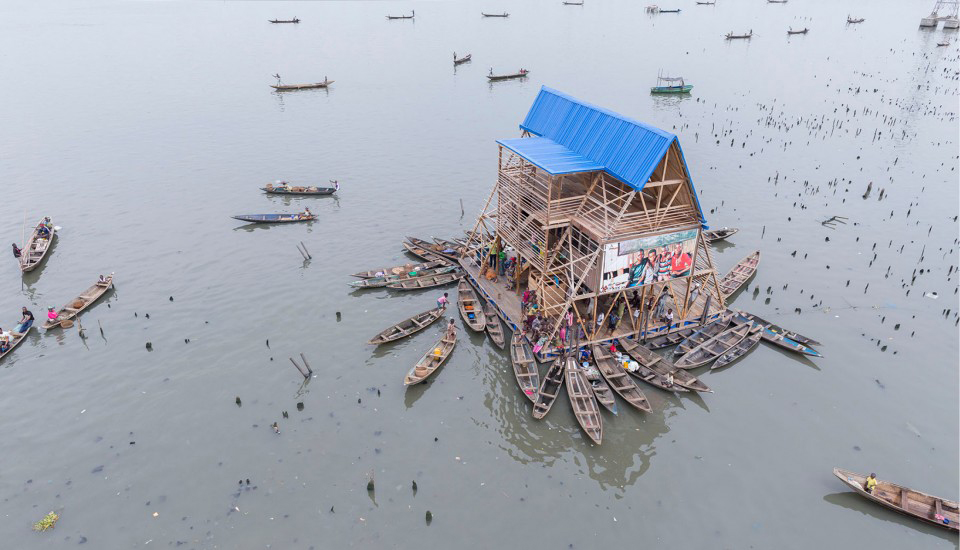 3-Story Floating School in Nigeria Rides on Recycled Barrels - WebUrbanist