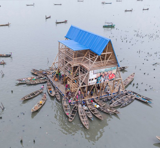 3-Story Floating School in Nigeria Rides on Recycled Barrels - WebUrbanist