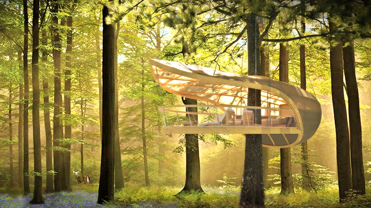 Hanging Hotel: Camp in a Trunk-Friendly Tree House Retreat - WebUrbanist