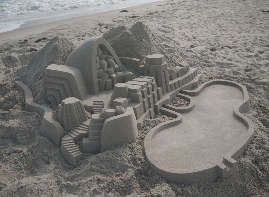 Sand Cities: Geometric Architecture Sculpted from Beaches - WebUrbanist