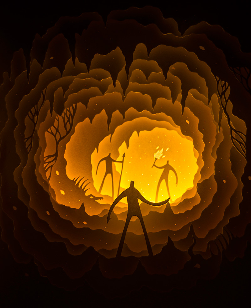 Cutting Edges: Layered Back-Lit Paper Art Gets Deep & Dark | Urbanist