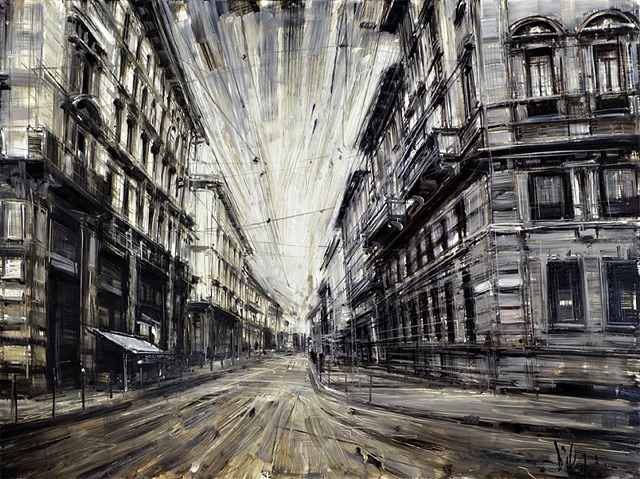 Gritty City: Dark Oils Capture Essence of Bustling Urbanity - WebUrbanist