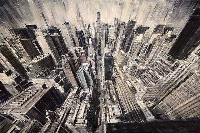 Gritty City: Dark Oils Capture Essence of Bustling Urbanity - WebUrbanist