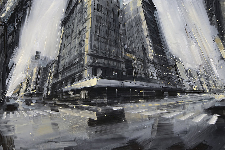 Gritty City: Dark Oils Capture Essence of Bustling Urbanity - WebUrbanist