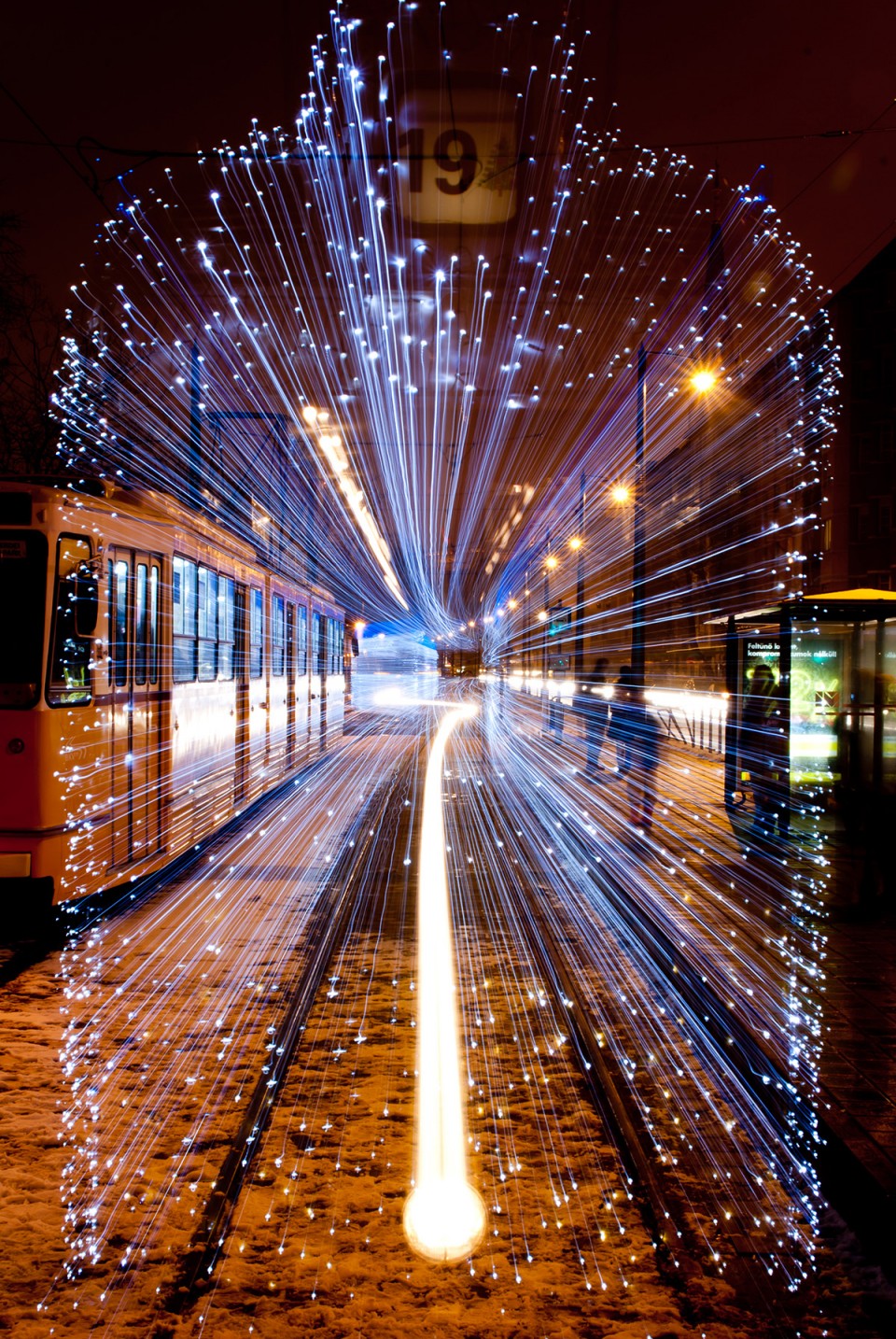 Time-Traveling Trams: 30,000 LED Lights Vanish Street Trains | Urbanist