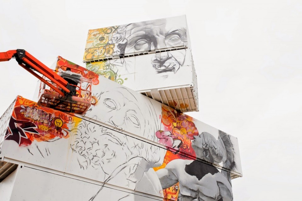 Cargo Canvases: 6 Street Artists Paint 22 Stacked Containers | Urbanist