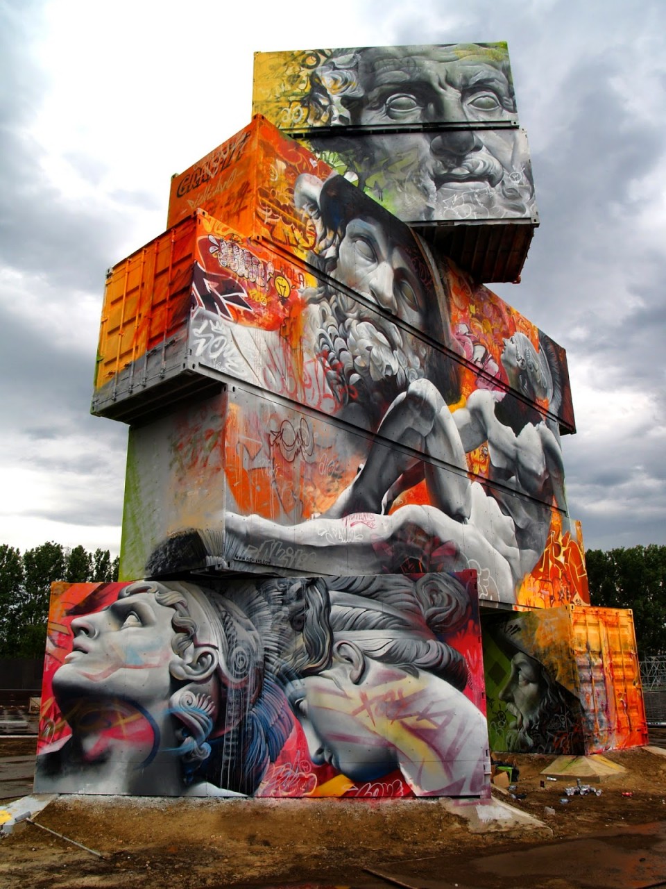 Cargo Canvases: 6 Street Artists Paint 22 Stacked Containers - WebUrbanist