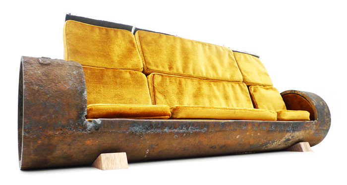 Sewer Pipe Sofa: Rusted NYC Tubes Recycled as Urban Seating - WebUrbanist