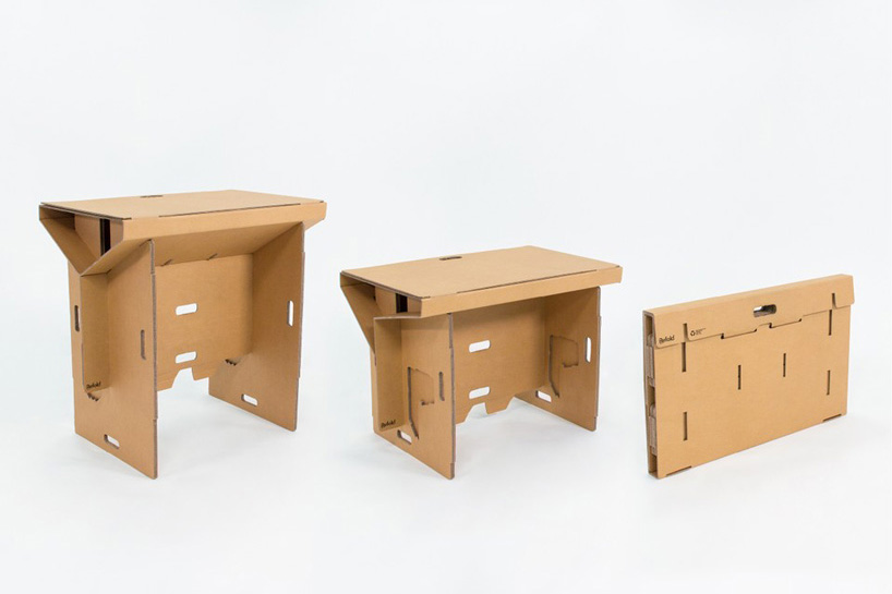 Refold Workstation: Mobile Flat-Pack Cardboard Standing Desk - WebUrbanist