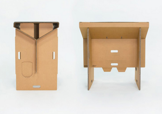 Refold Workstation: Mobile Flat-Pack Cardboard Standing Desk - WebUrbanist
