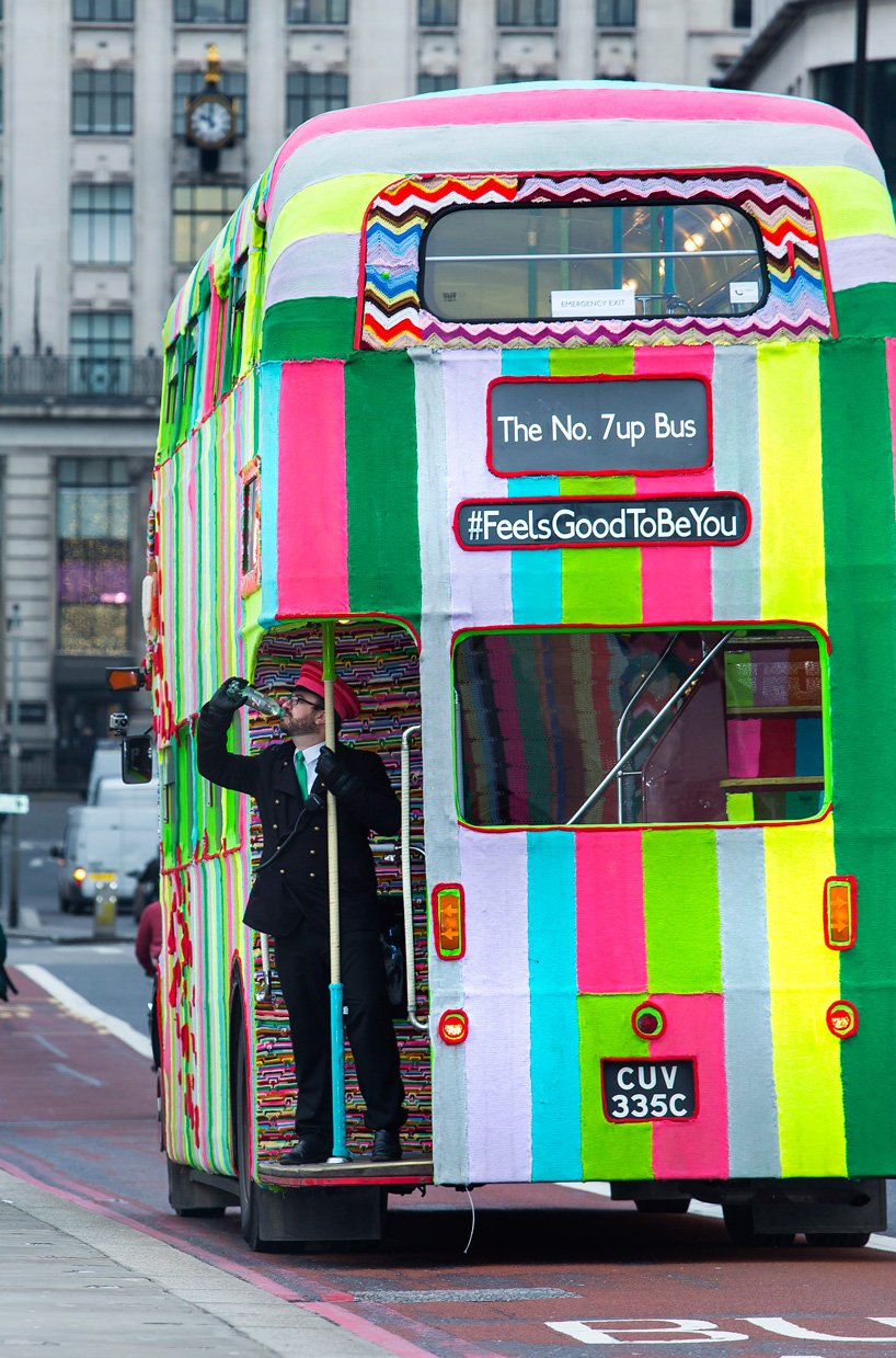 Yarn Bomb Bus: Knitted Double Decker Cruises Around London - WebUrbanist