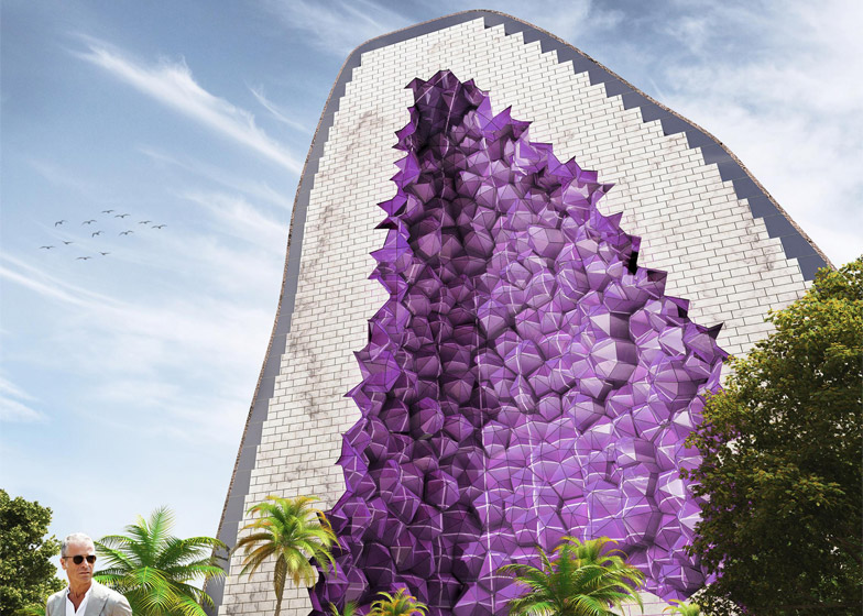 Faceted Facade: Crystaline Hotel Shaped Like Amethyst Geode | Urbanist