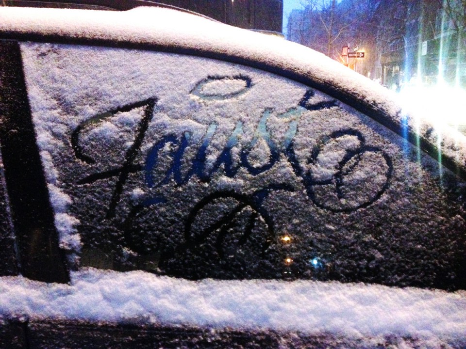 Snow Calligraphy: Reverse Graffiti Artist Tags Parked Vehicles | Urbanist