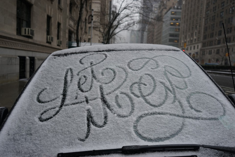 Snow Calligraphy: Reverse Graffiti Artist Tags Parked Vehicles | Urbanist