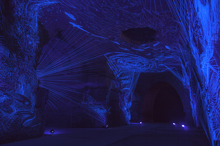 Stellar Caves: Illuminated Underground String Installation - WebUrbanist