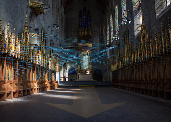 Light Lines: Stunning String Installation Inside Abandoned Church ...
