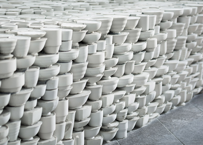 Stacked Ceramics: Shop Floor Made from 25,000 Pieces of Pottery - WebUrbanist