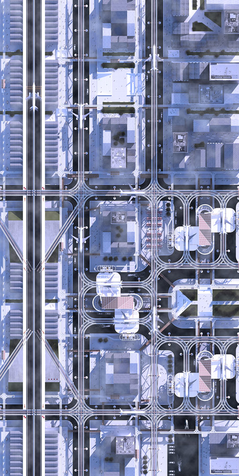 Raised Runways: Airplane Paths Lifted Above Downtown Streets - WebUrbanist