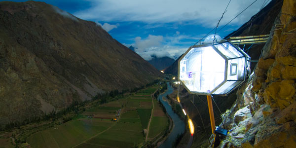 Scary Skylodge: Geometric Glass Hotel Pod Clings to a Cliff | Urbanist