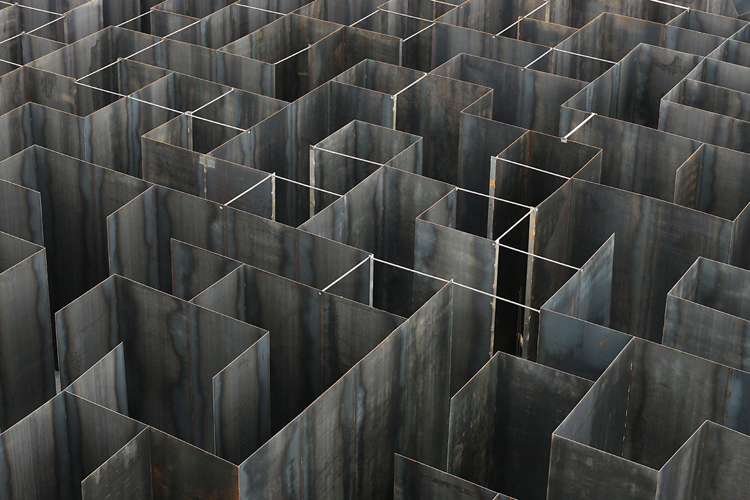Amazing Modern Maze: Dystopian Steel Labyrinth Installation | Urbanist