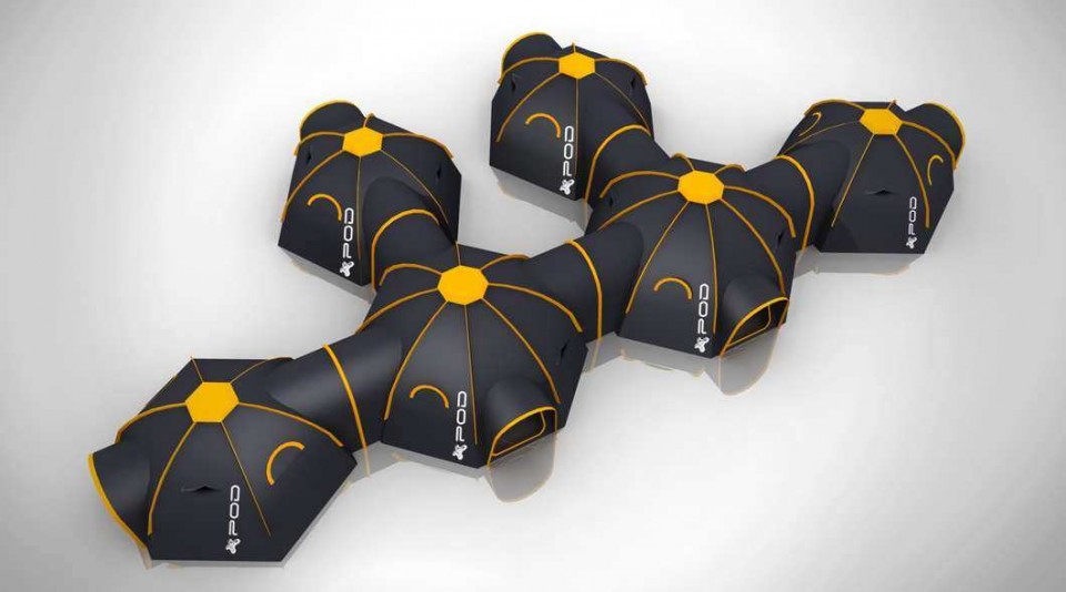 Modular Camping: Flexible Pod Tents Connect & Subdivide - WebUrbanist