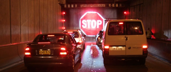 Liquid Stop Sign: Emergency Laser Projection on Sheet of Water ...