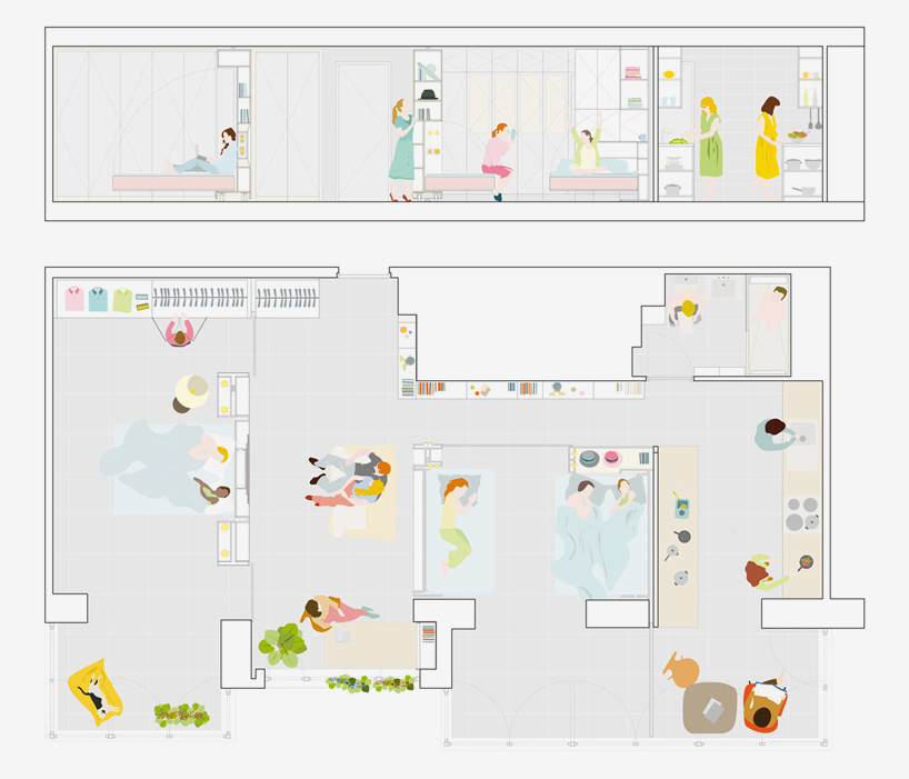 New Spin: Rotating & Sliding Walls Turn 1-BR Apartment into 3 - WebUrbanist