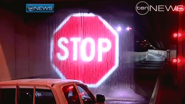 Liquid Stop Sign: Emergency Laser Projection on Sheet of Water | Urbanist
