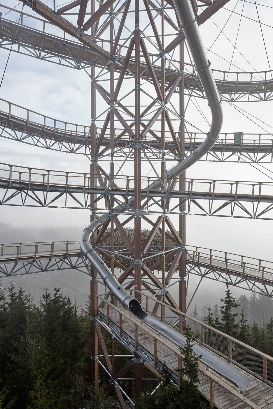 Mountaintop Viewing Walkway Culminates in 300-Foot-Long Slide | Urbanist