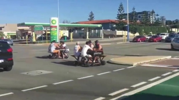 Mild Max: Perth Police Put a Stop to Motorized Picnic Tables - WebUrbanist
