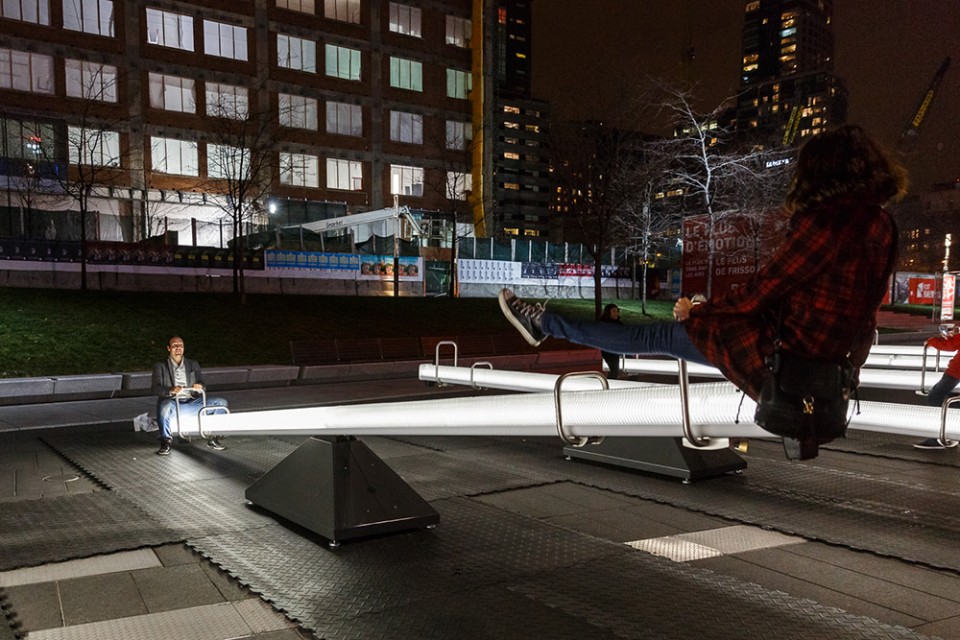 Light Balance: Illuminated Seesaws in a Montreal Plaza - WebUrbanist