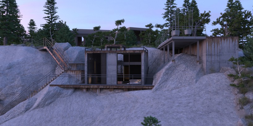 Split Level: Segmented Russian Rock Dwelling Bridges Lake & Cliff ...