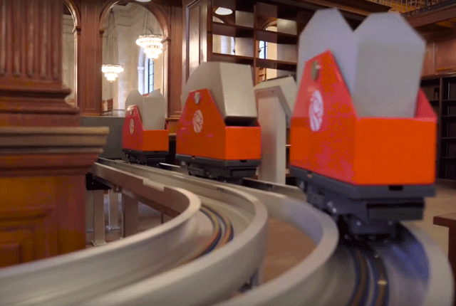 Reading Coaster: NYC Public Library Installs Tiny Book Delivery Trains ...