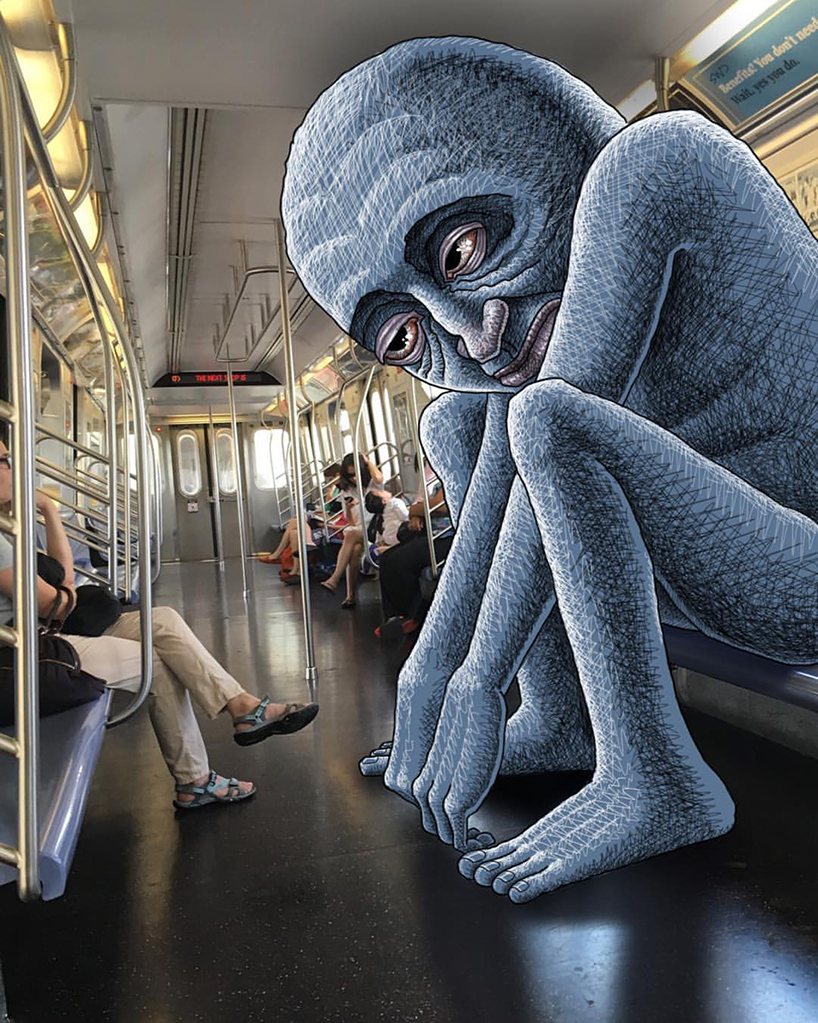 Monsters of New York: Creepy Critters Cuddle Strangers on City Subways ...