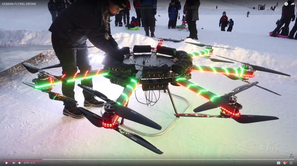 Daredevil Santa: Human Flying Drone Enables Sky-High Snowboarding ...