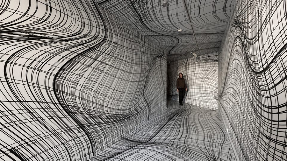Vertigo Wallpaper: Warped 3D Room Illusions Transform Flat Gallery ...