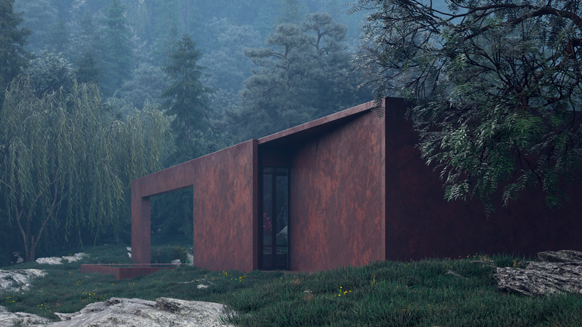 Steely Look: Weathering Metal Forest Retreat Uses Mesh to Foster ...