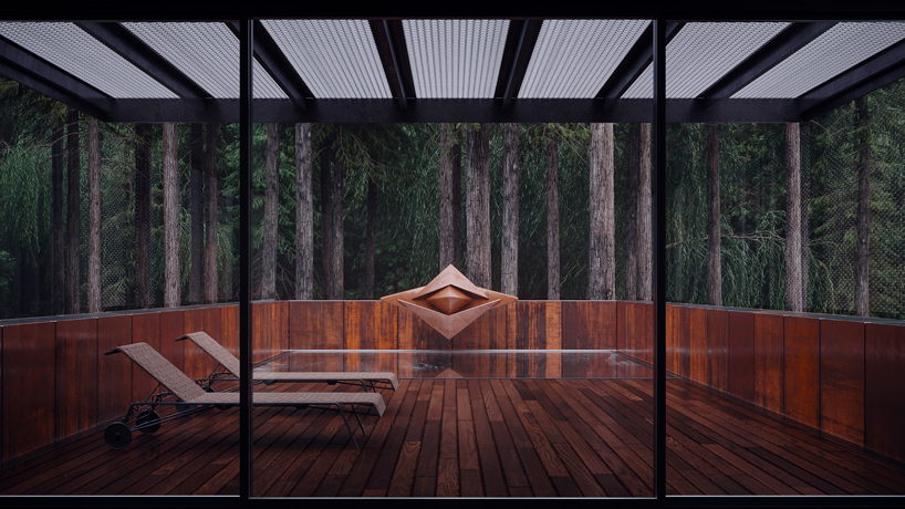 Steely Look: Weathering Metal Forest Retreat Uses Mesh to Foster ...
