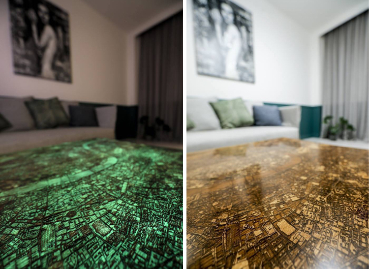 Cyberpunk Furniture: City Streets Light Up Through Laser-Cut Wood Table ...