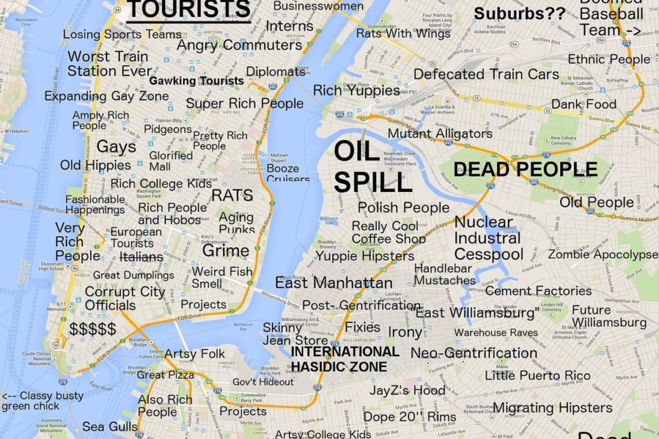 Subjective City: Massive Wall Map of NYC Assembled from Handwritten ...