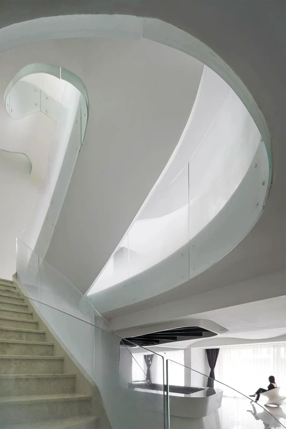 Cloud-like Circular Staircase Stands at the Center of This Chinese ...
