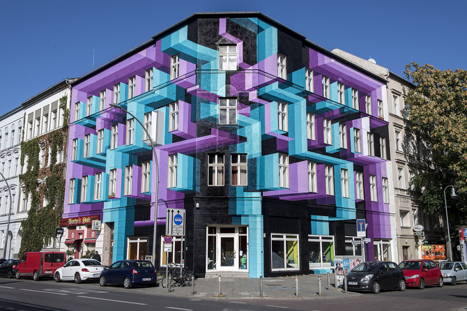 Four-Dimensional Murals: Artist Folds Space Inside Architectural ...