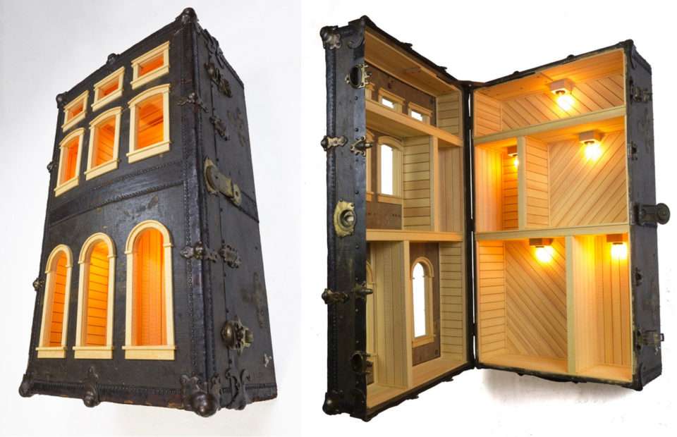 Vintage Suitcases & Furniture Transform into Mini Timber Frame ...